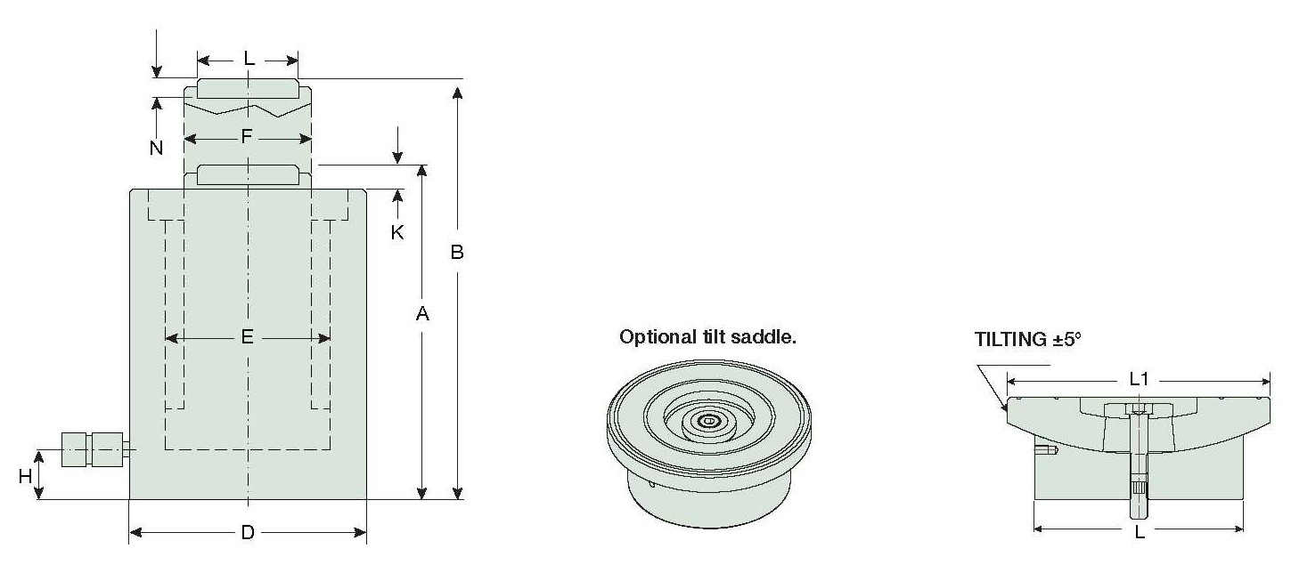 Single Acting Load-Return High-Tonnage Cylinders On Metro Hydraulic
