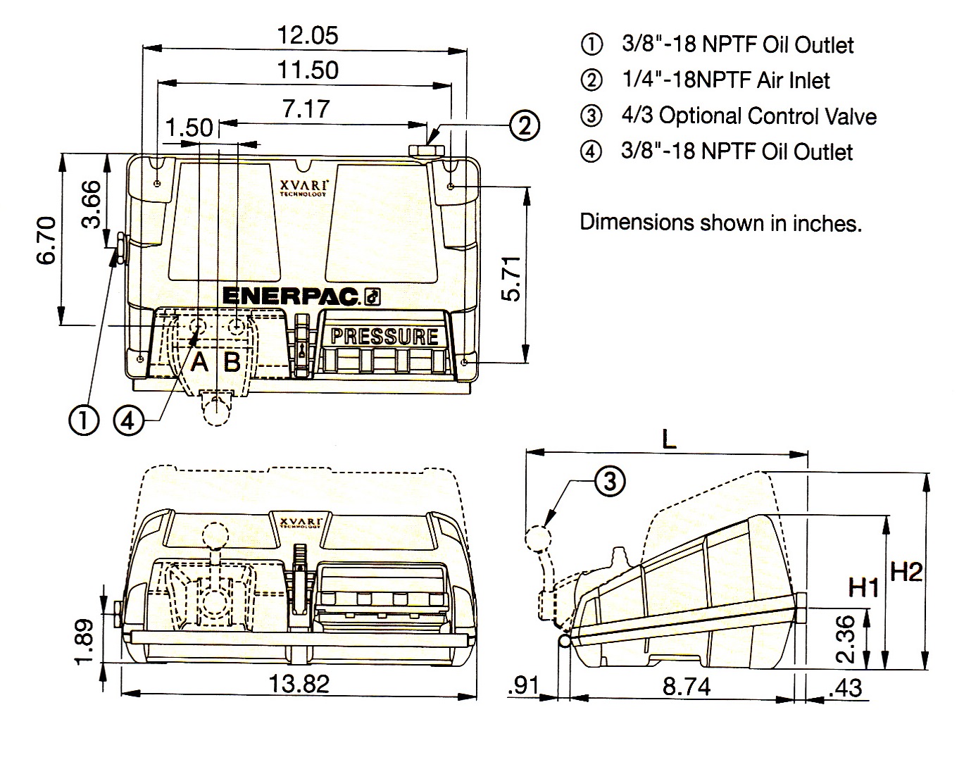 Item # XA-11VG, XA-Series Air Driven Hydraulic Pumps On Metro Hydraulic